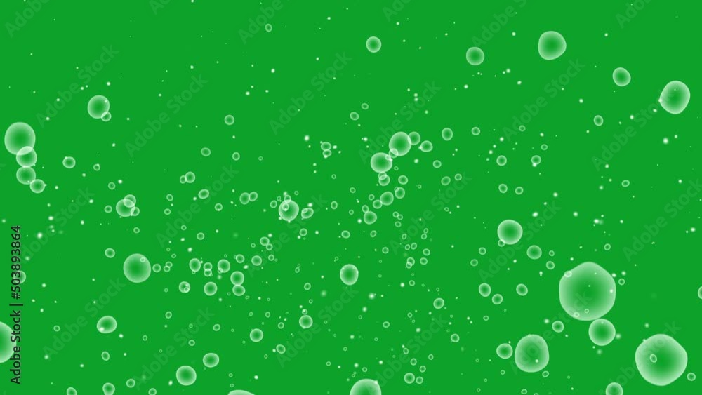 Soap bubble animation slowly falling on a green screen. Soap bubble ...