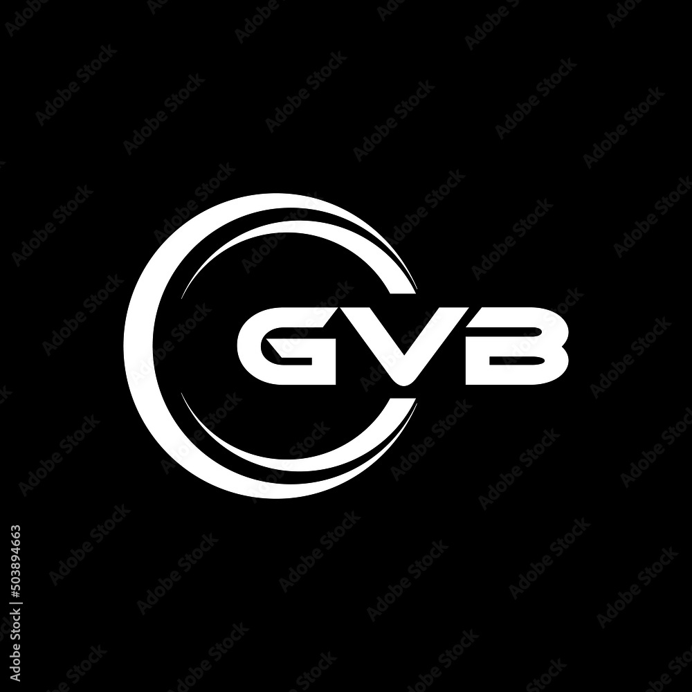 GVB letter logo design with black background in illustrator, vector ...