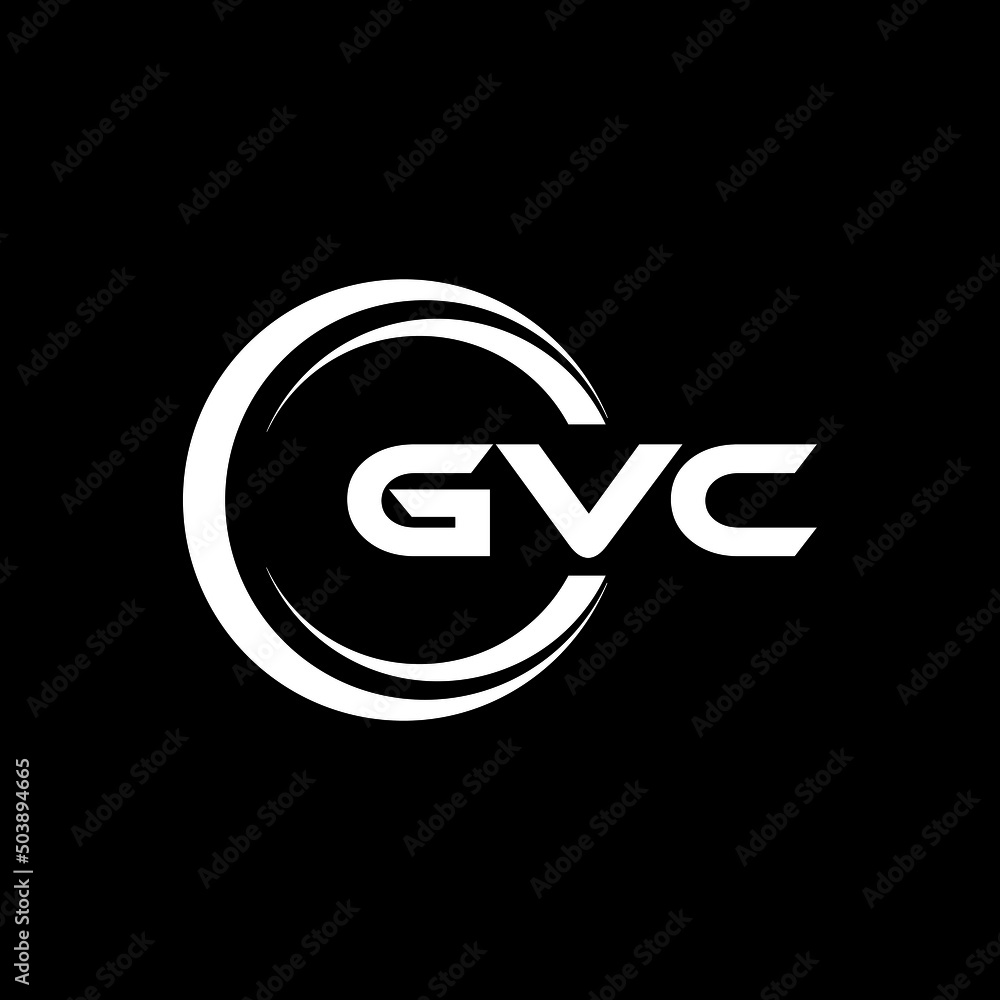 GVC letter logo design with black background in illustrator, vector ...