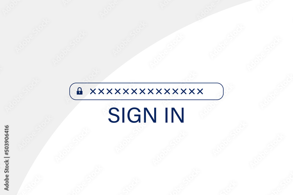 Blocked screen of gadget with line for password, illustration. Cyber ...