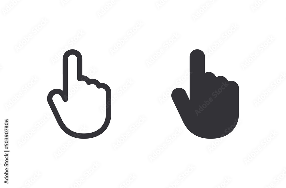 Forefinger Pointer Cursor Swipe Icon Turn On Button Mouse Cursor