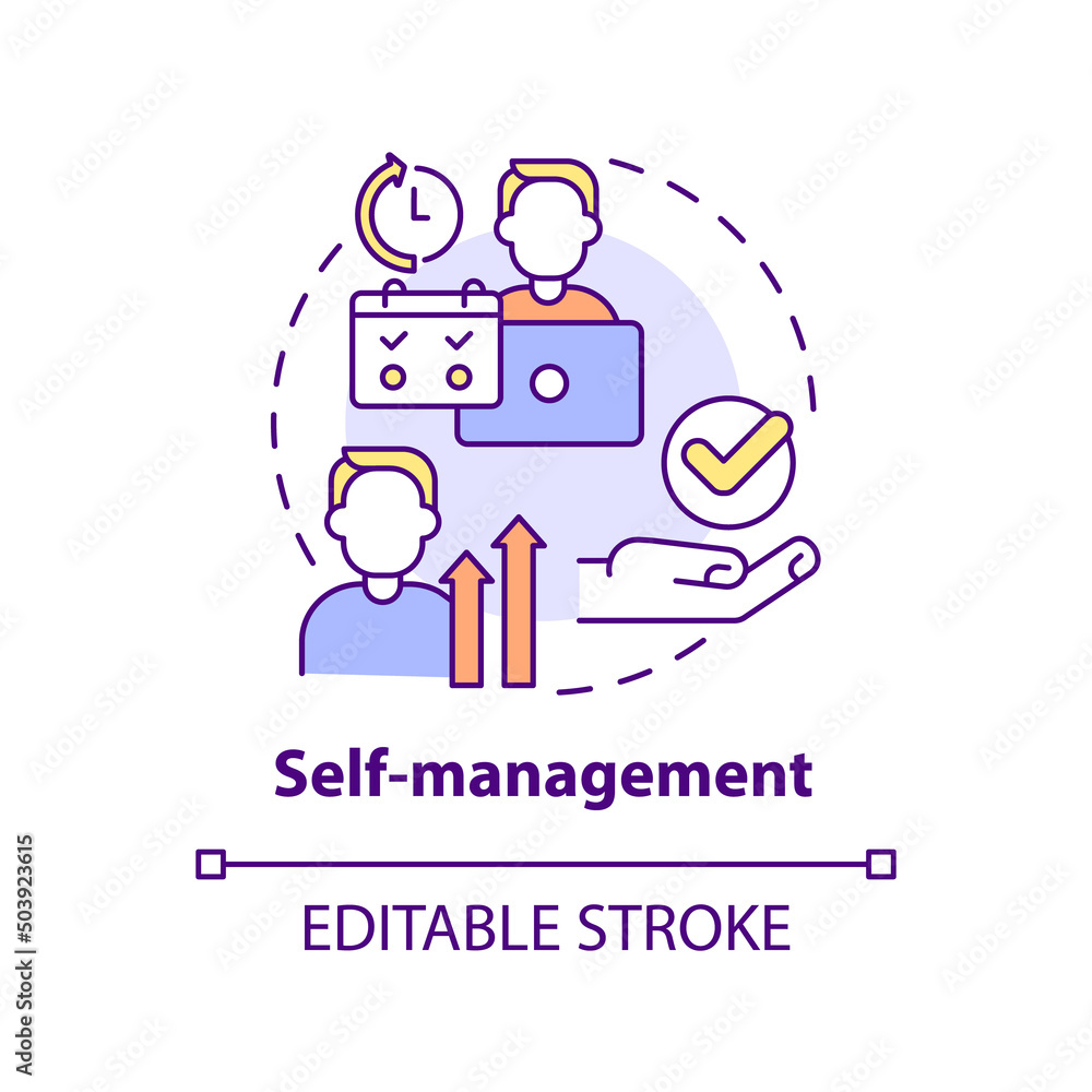 Self-management concept icon. Soft skill for career success abstract ...