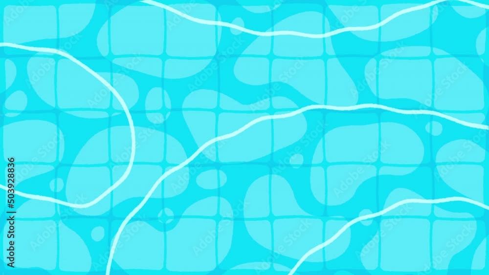 Vidéo Stock Summer Pool Top View Cartoon Animation. Water Animation ...