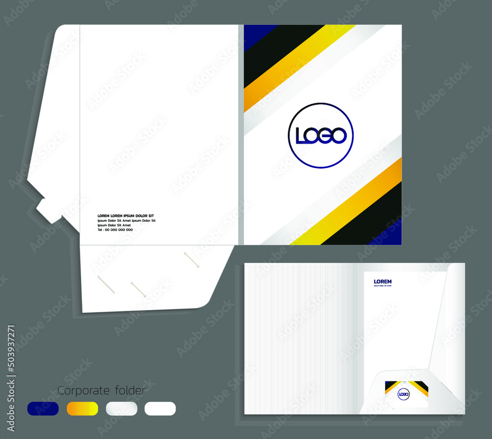A4 size single pocket folder mock-up. Vector illustration Stock Vector ...