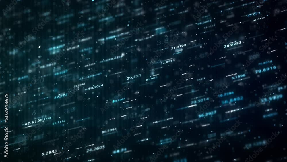 Big Data Digital Business Hitech Background/ 4k animation of an ...