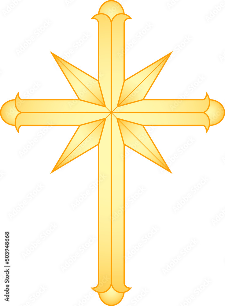 golden scientology cross religious symbol vector illustration Stock ...