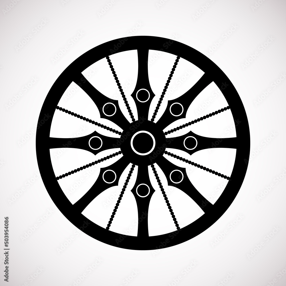 Dharma wheel logo icon. Buddhism sacred symbol. Dharmachakra. Vector ...