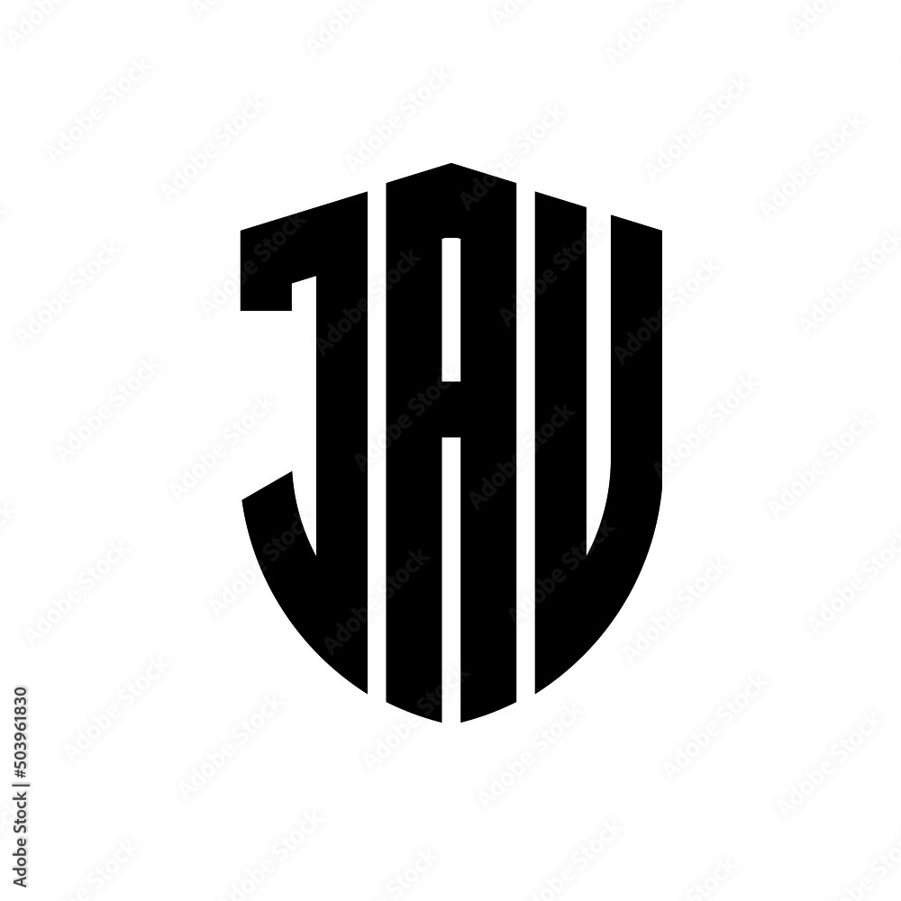 JAV letter logo design. JAV modern letter logo with black background ...
