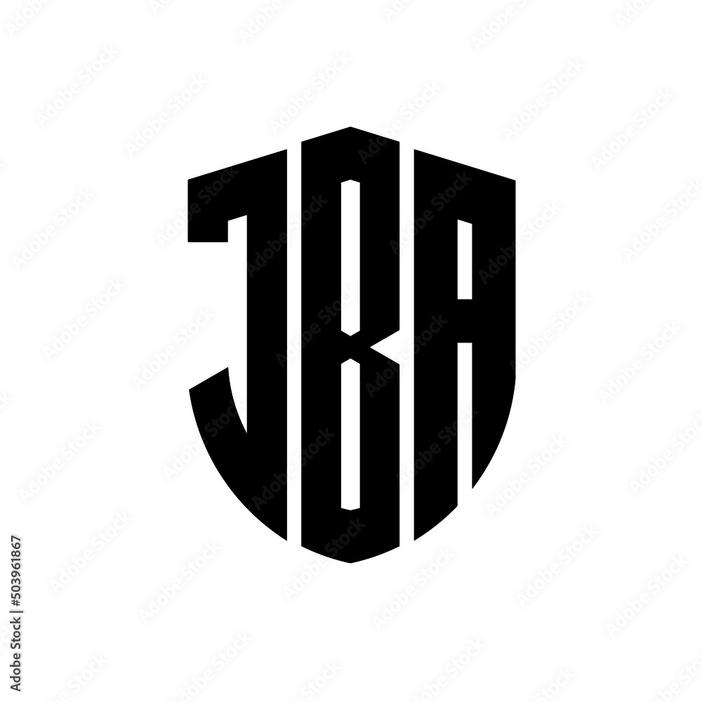 JBA letter logo design. JBA modern letter logo with black background ...