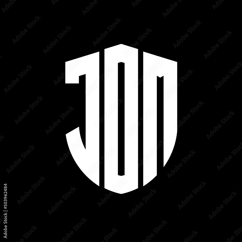 JOM letter logo design. JOM modern letter logo with black background ...