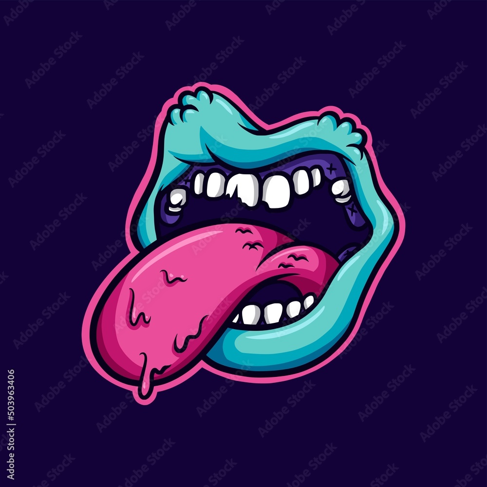 Zombie mouth streetwear cartoon Stock Vector | Adobe Stock