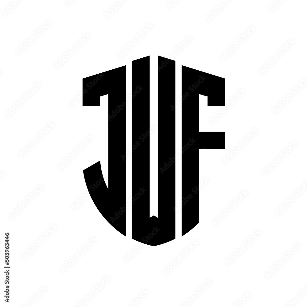 JWF letter logo design. JWF modern letter logo with black background ...