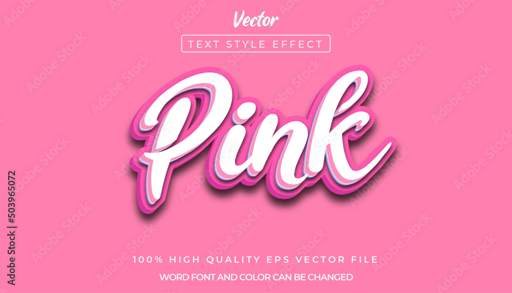 Editable Text Effect, Pink Text Style Stock Vector | Adobe Stock