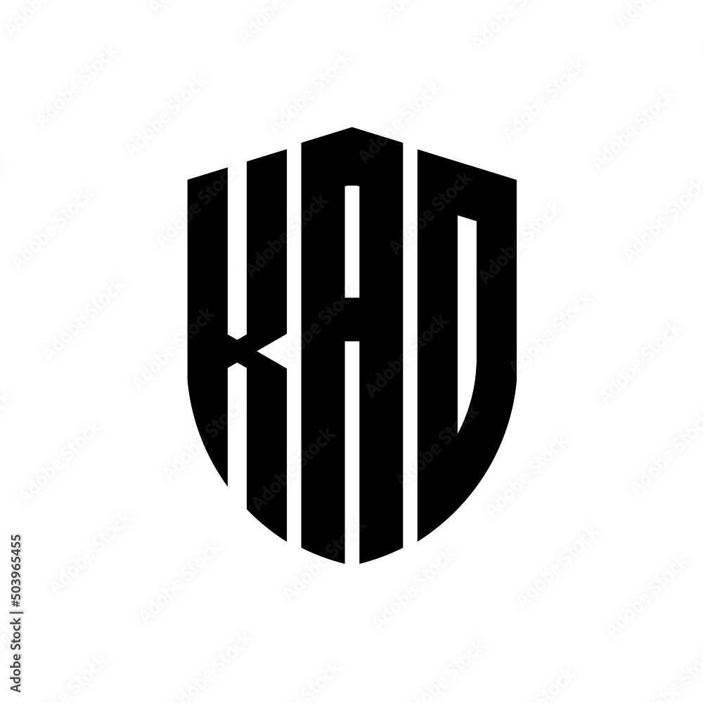 KAD letter logo design. KAD modern letter logo with black background ...