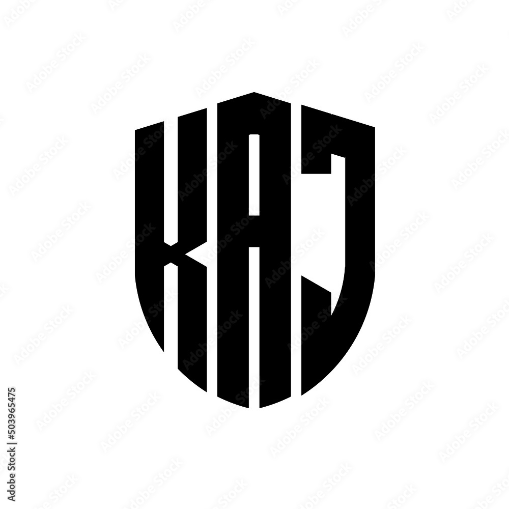 KAJ letter logo design. KAJ modern letter logo with black background ...