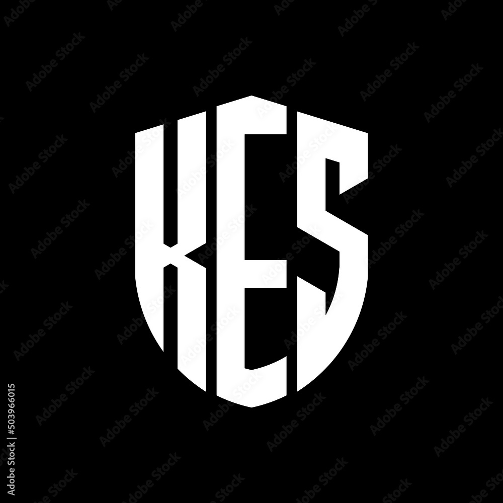 KES letter logo design. KES modern letter logo with black background ...