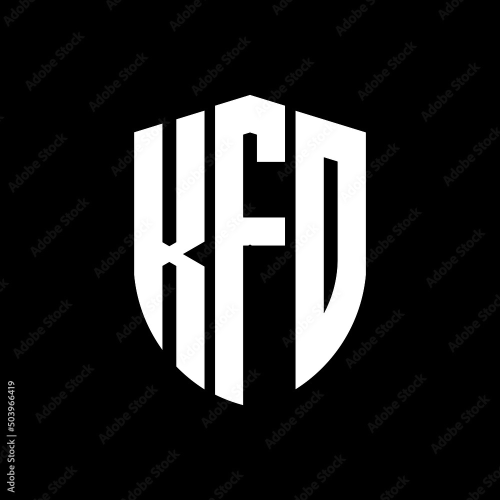 KFO letter logo design. KFO modern letter logo with black background ...