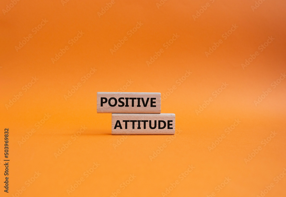 Positive attitude symbol. Concept words Positive attitude on wooden ...