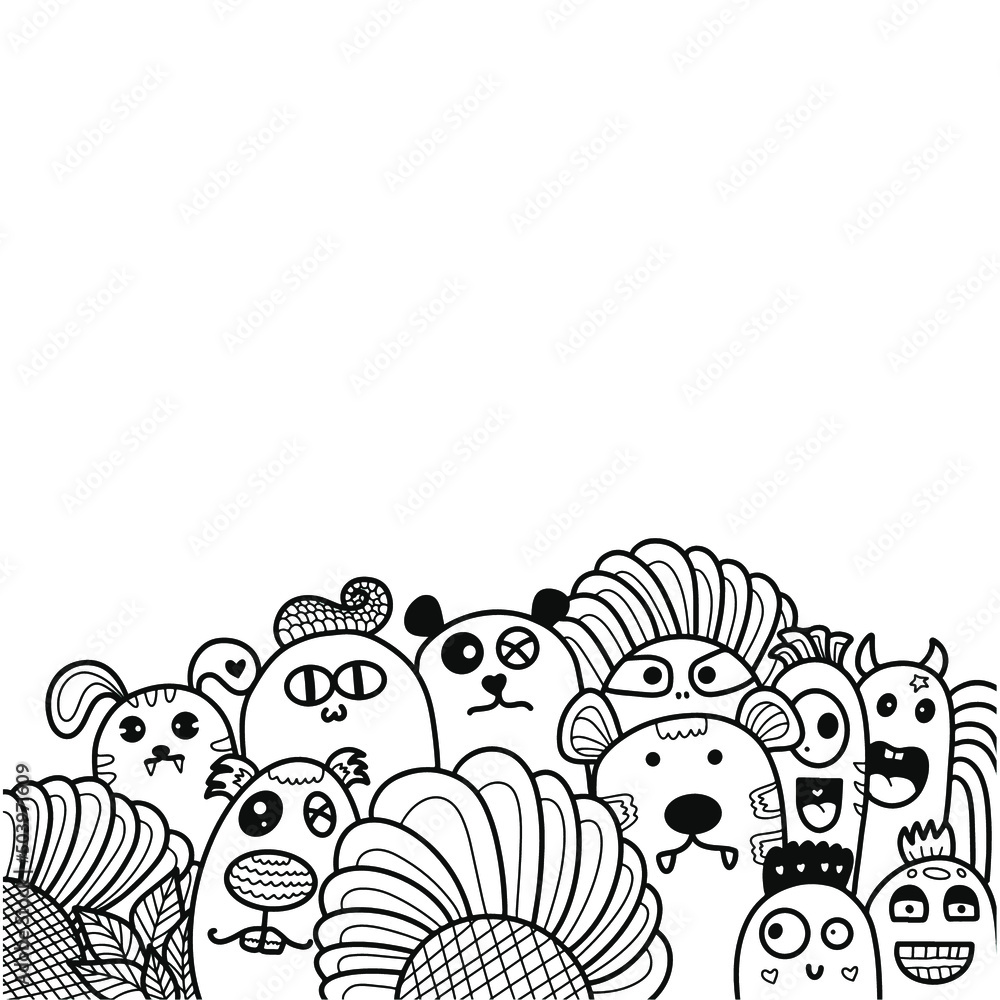 Doodle art cartoon hand drawn Holiday poster template. Very detailed ...