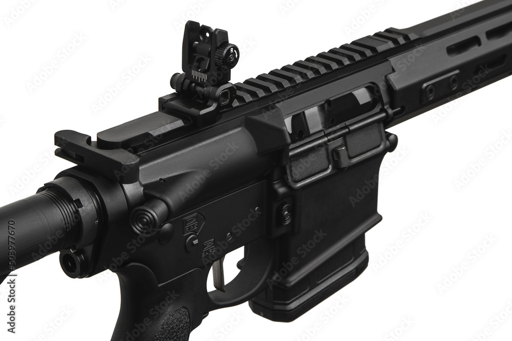 Modern automatic rifle isolated on white. Weapons for police, special ...