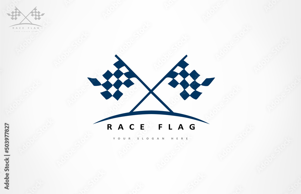 Race Finish Flag logo vector. Car rally design. Stock Vector | Adobe Stock