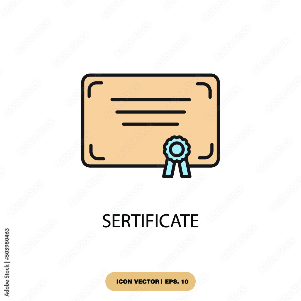 sertificate icons symbol vector elements for infographic web Stock ...