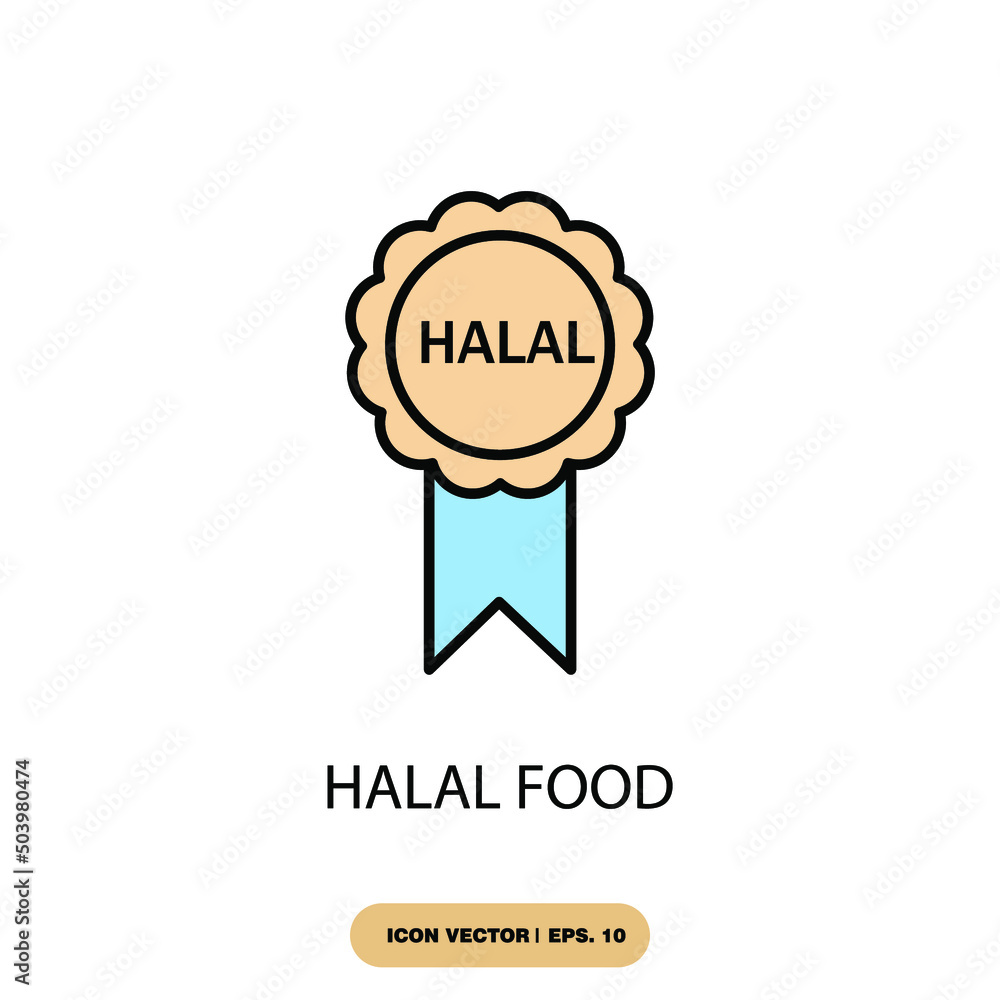 halal food icons symbol vector elements for infographic web Stock ...