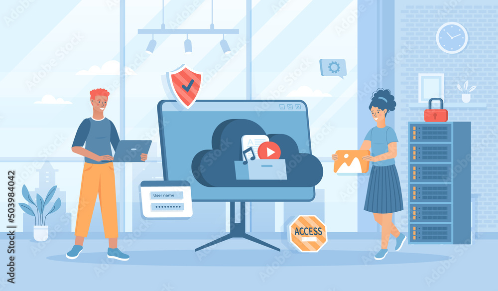 Cloud computing, storage concept. Technology file upload, backup on ...