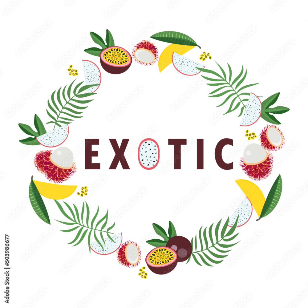 Logo for delivery of exotic fruits or other things made of fruits Stock ...