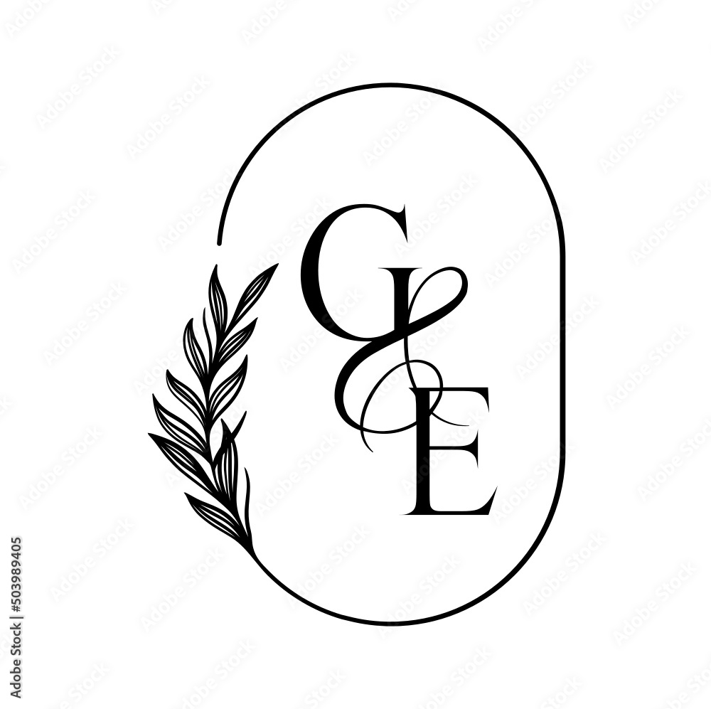 eg, ge, Elegant Wedding Monogram, Wedding Logo Design, Save The Date ...