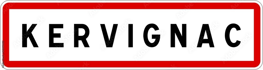 Panneau entrée ville agglomération Kervignac / Town entrance sign Kervignac Stock Illustration ...