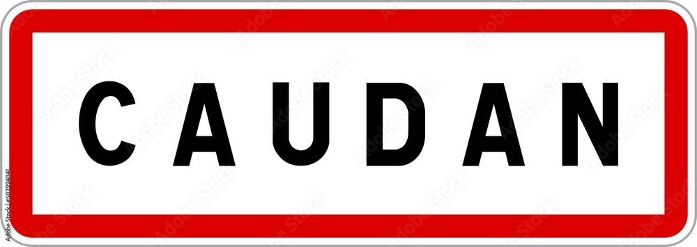 Panneau entrée ville agglomération Caudan / Town entrance sign Caudan ...
