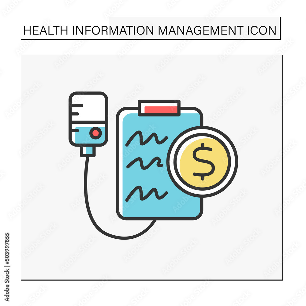 Diagnosis color icon. Bad diagnosis. Treatment checklist. Health care ...
