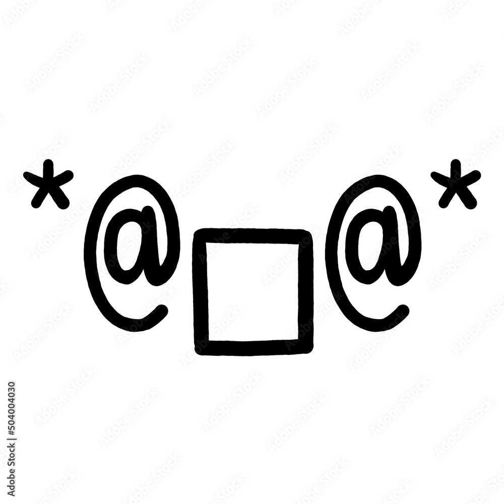 Drawn by hand kaomoji / text japanese emoji. Stock Illustration | Adobe ...