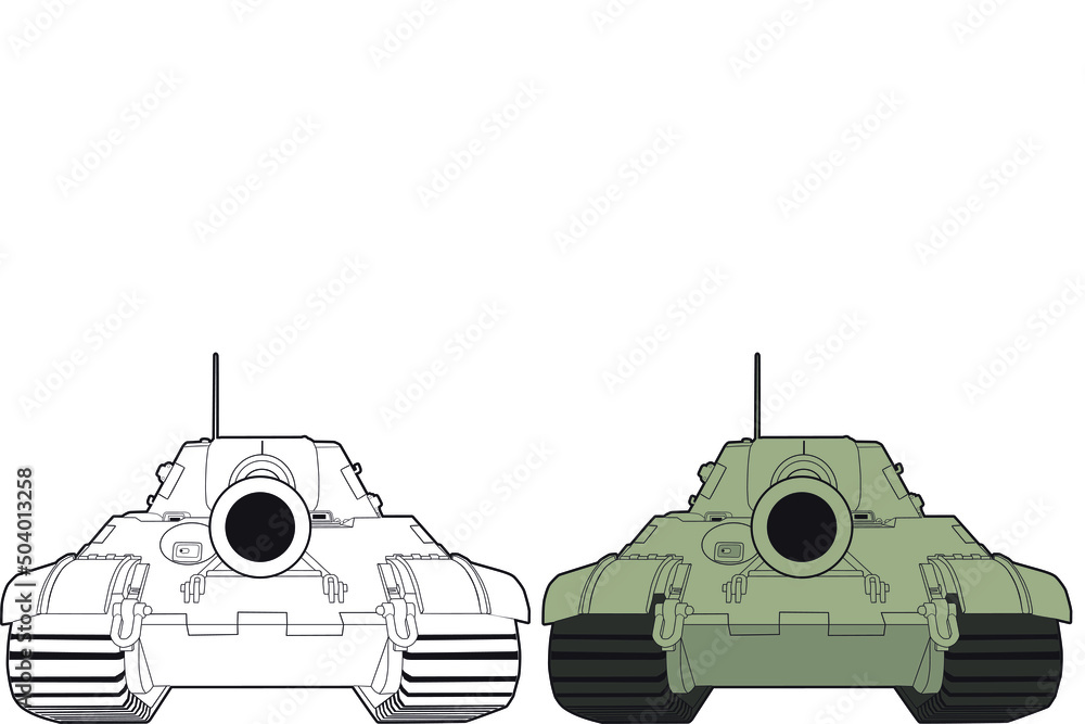 Vector image of a heavy German tank destroyer of the Second World War ...