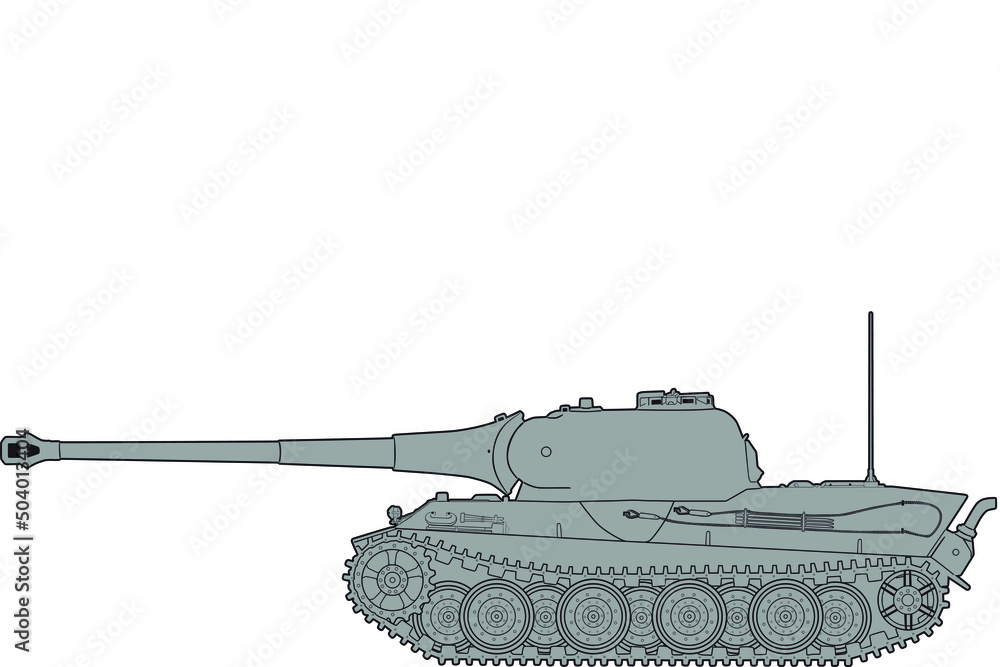 The German heavy tank Pz-VII Lowe existed only in the drawings. A ...