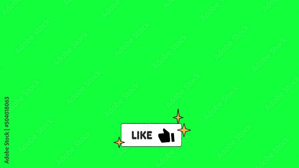 Like Button Animation, Lower Thirds on Green Screen. Thumbs Up Social ...
