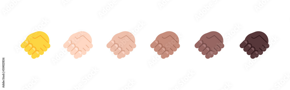 All Skin Tones Handshake Gesture Emoticon Set. Handshake Emoji Set ...