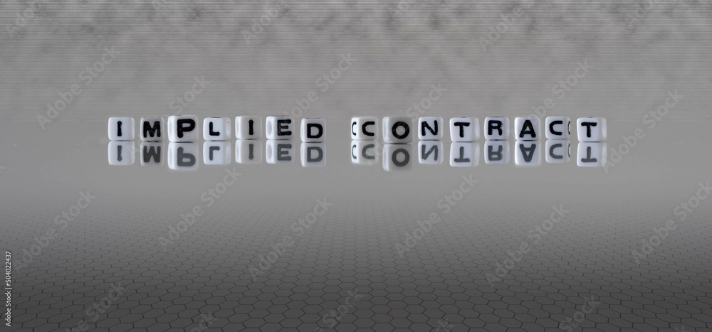 implied contract word or concept represented by black and white letter ...