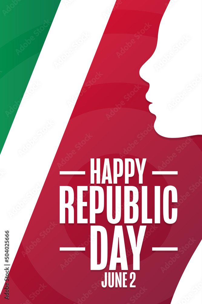 Happy Republic Day in Italy. June 2. Holiday concept. Template for ...