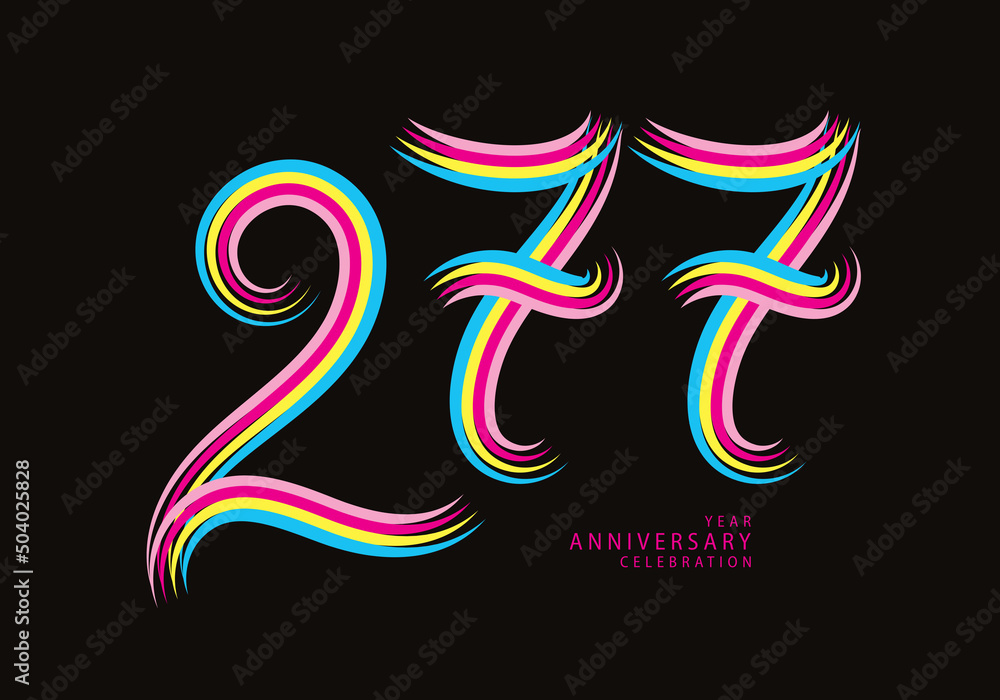 277 number design vector, graphic t shirt, 277 years anniversary ...