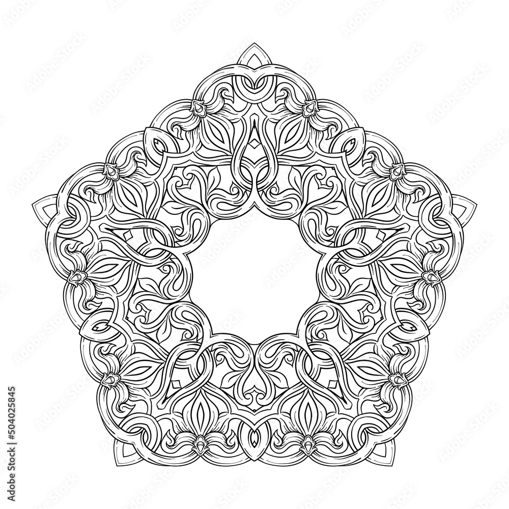 Interlacing circular abstract ornament in the medieval, romanesque ...