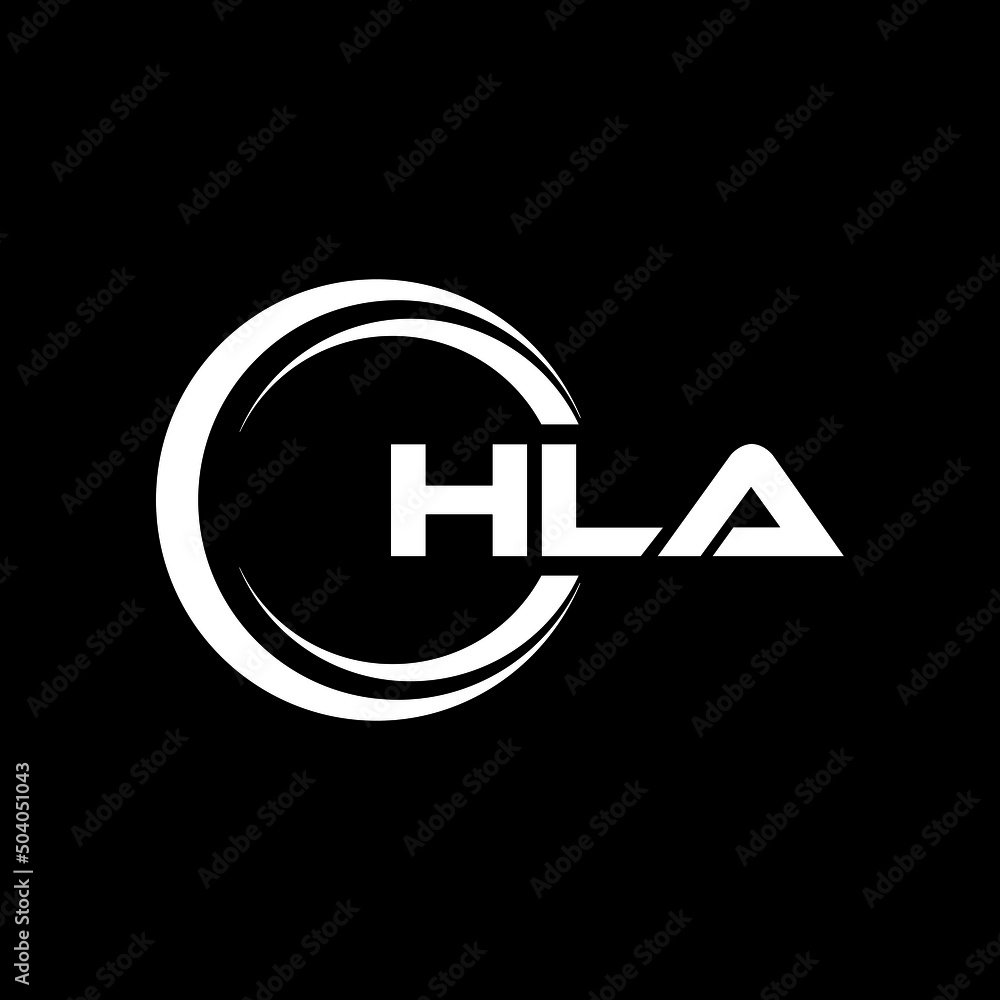 HLA letter logo design with black background in illustrator, vector ...