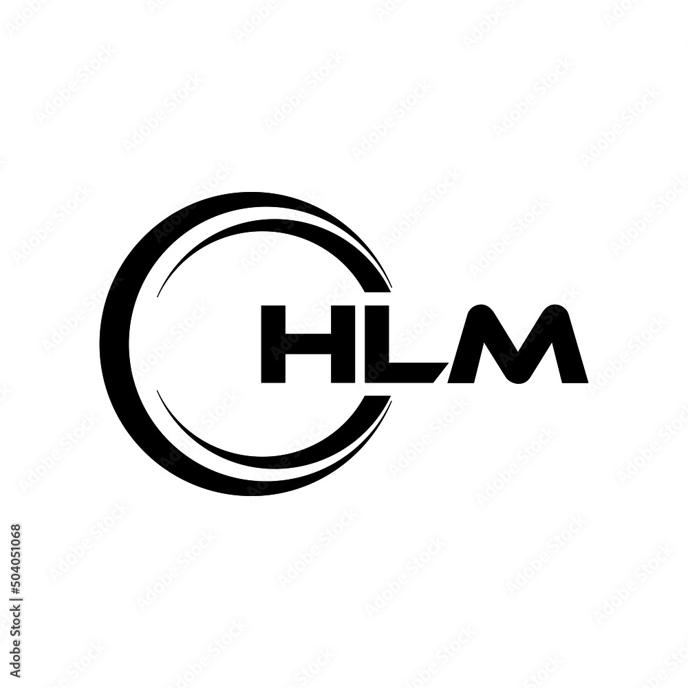 HLM letter logo design with white background in illustrator, vector ...