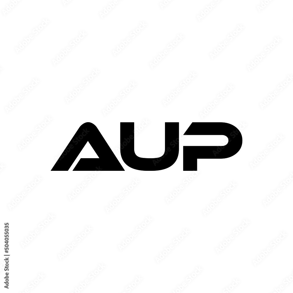 AUP letter logo design with white background in illustrator, vector ...