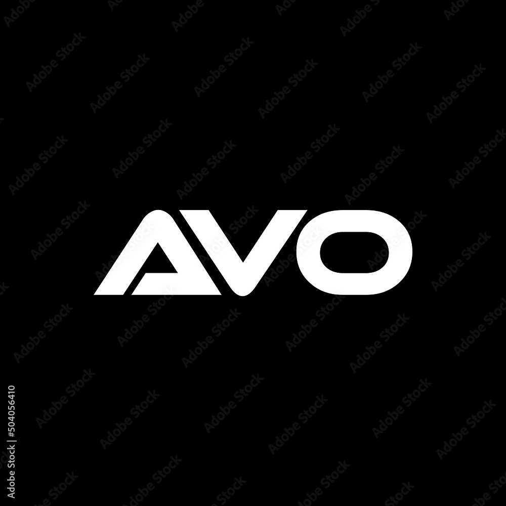 AVO letter logo design with black background in illustrator, vector ...
