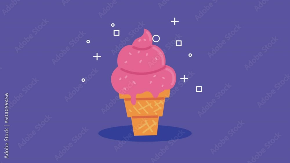 summer season ice cream animation Stock Video | Adobe Stock