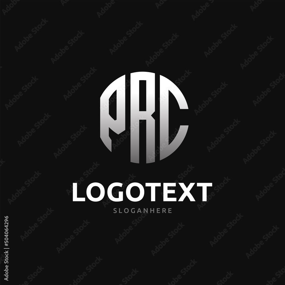 Prc Monogram logo, Prc Circle font, Round monogram Prc letters, three ...