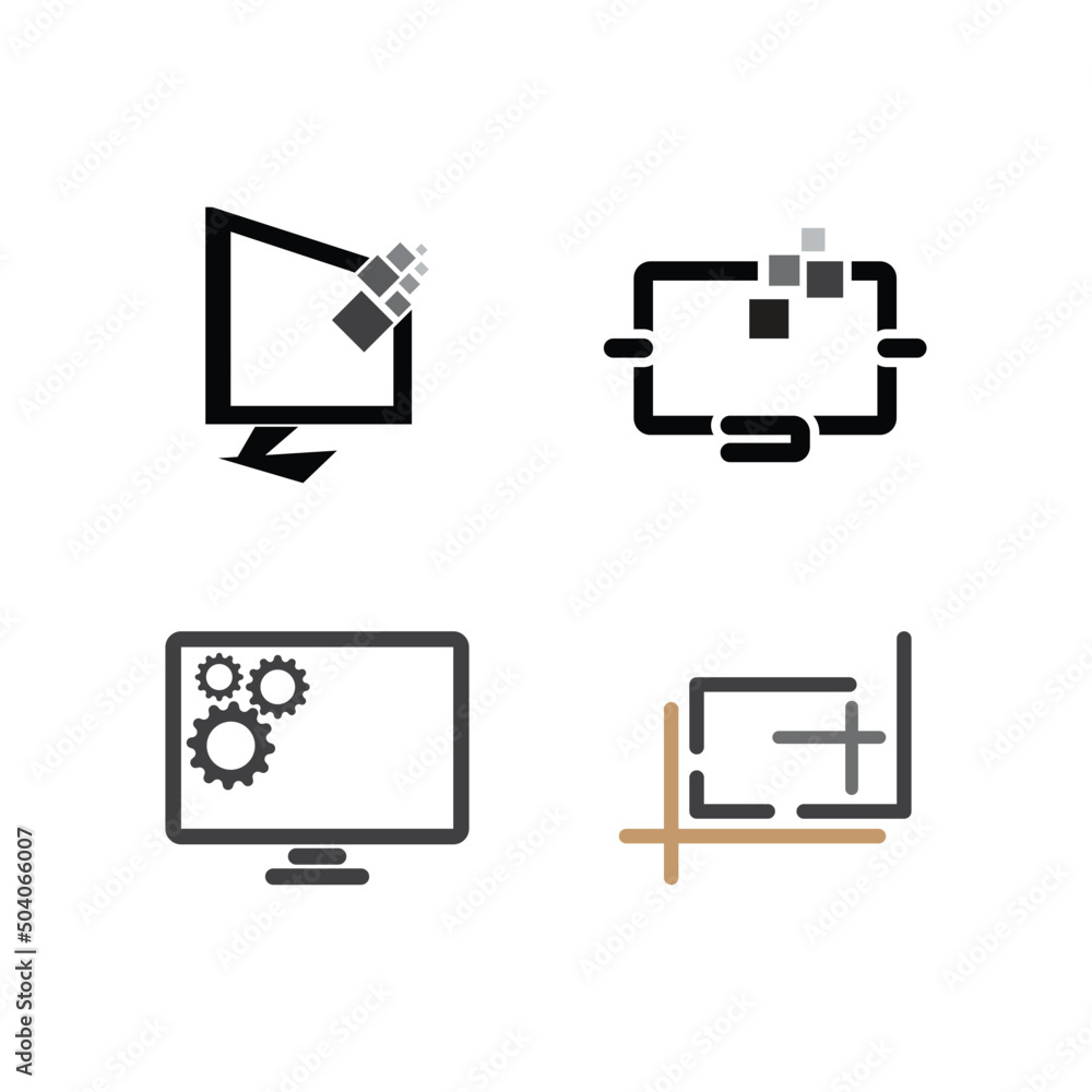 Computer monitor logo vector Stock Vector | Adobe Stock