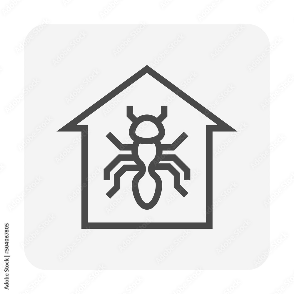 Ant inside home house vector icon. Pest, insect problem to infestation ...